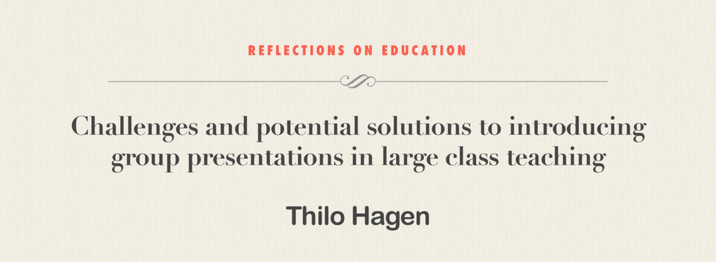 Student presentations in a large class setting